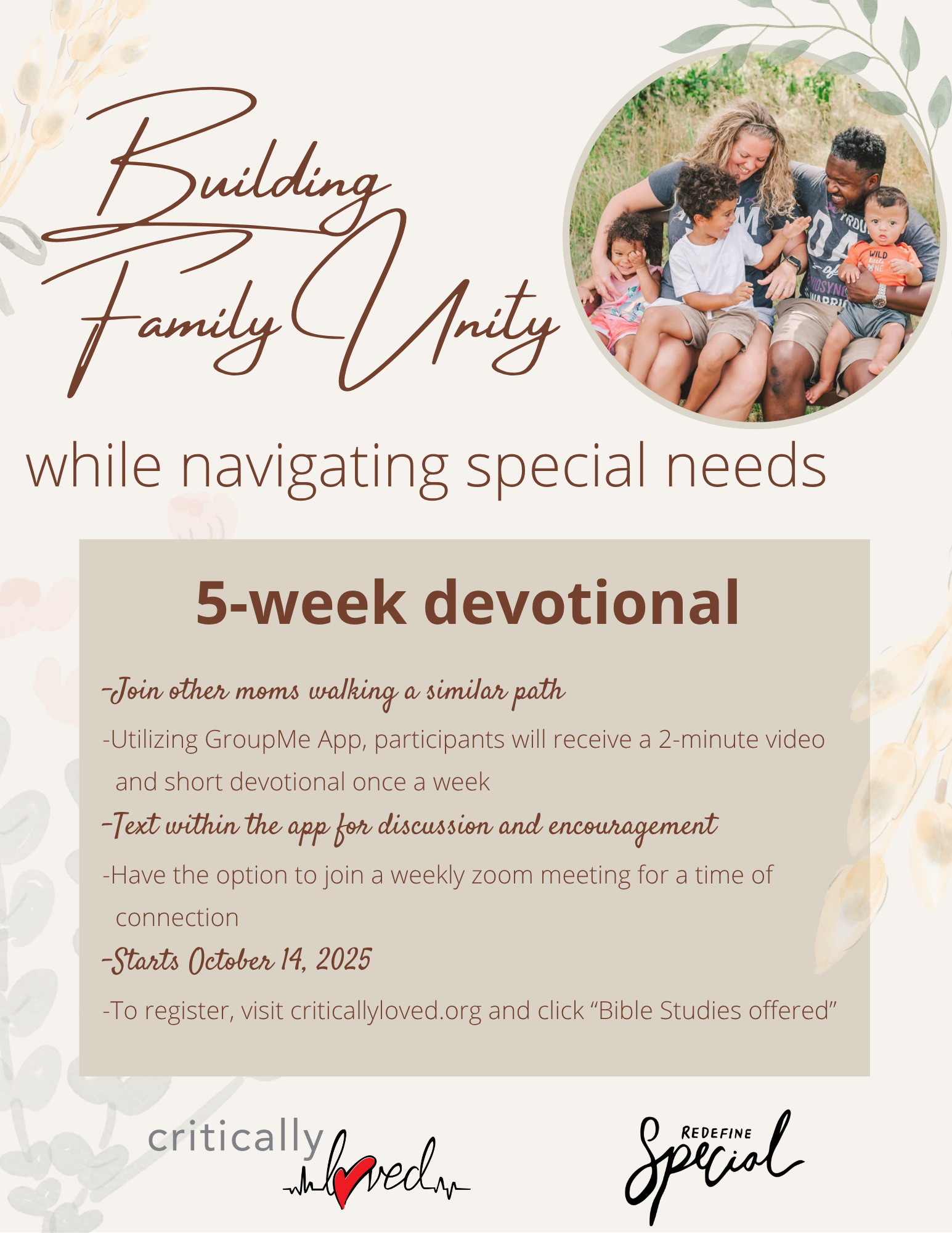 2025 Devotional Bible study - Building family unity - criticallyloved.org